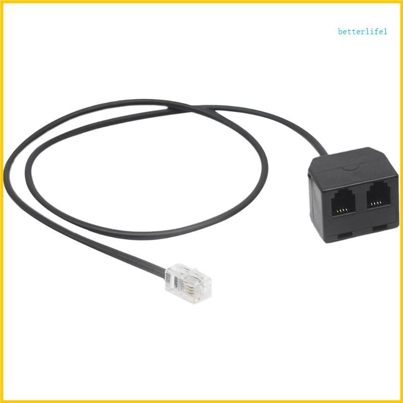 BTM Black 4P4C RJ9 Extension Cable Male to Dual Female Converter ...