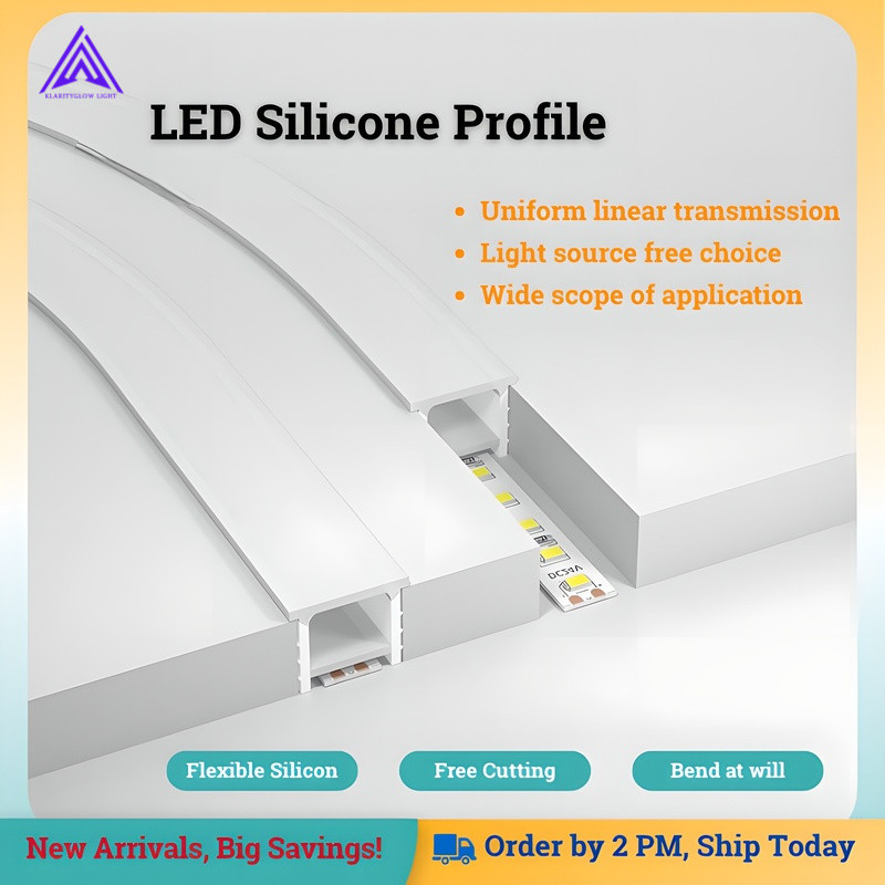 2M 5M 10MFlexible silicone led channel embedded light strip surface ...