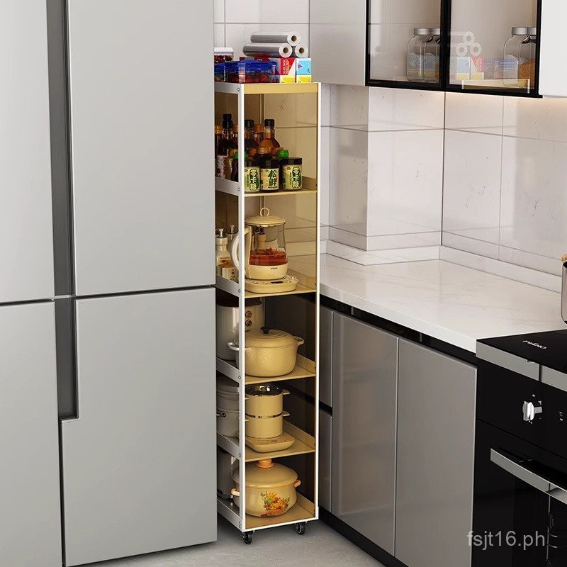 Kitchen Refrigerator Gap Storage Rack Floor-standing Multi-layer Wall ...
