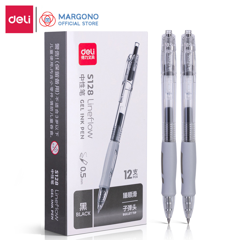 Deli Gel Pen Pulpen Kantor S128 0.5 mm Warna Tinta Hitam - 1 Pcs ...