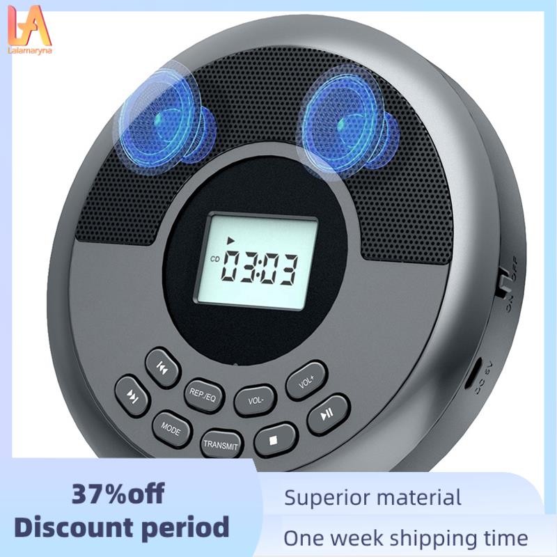 Portable CD Player Rechargeable Discman with Dual Speakers and ...