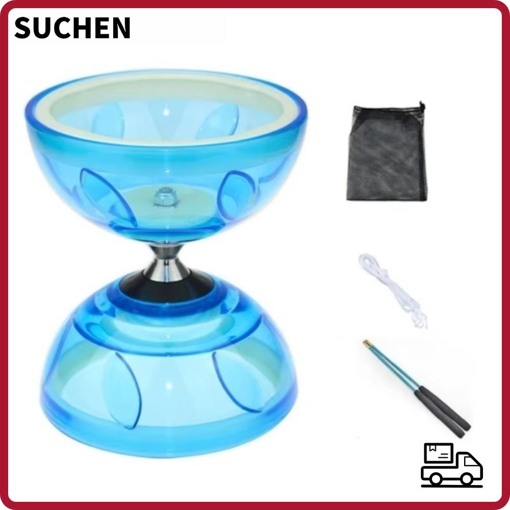 SUCHENPH Chinese Diabolo, Leather Bowl Shape Chinese Yoyo Diabolo Set ...
