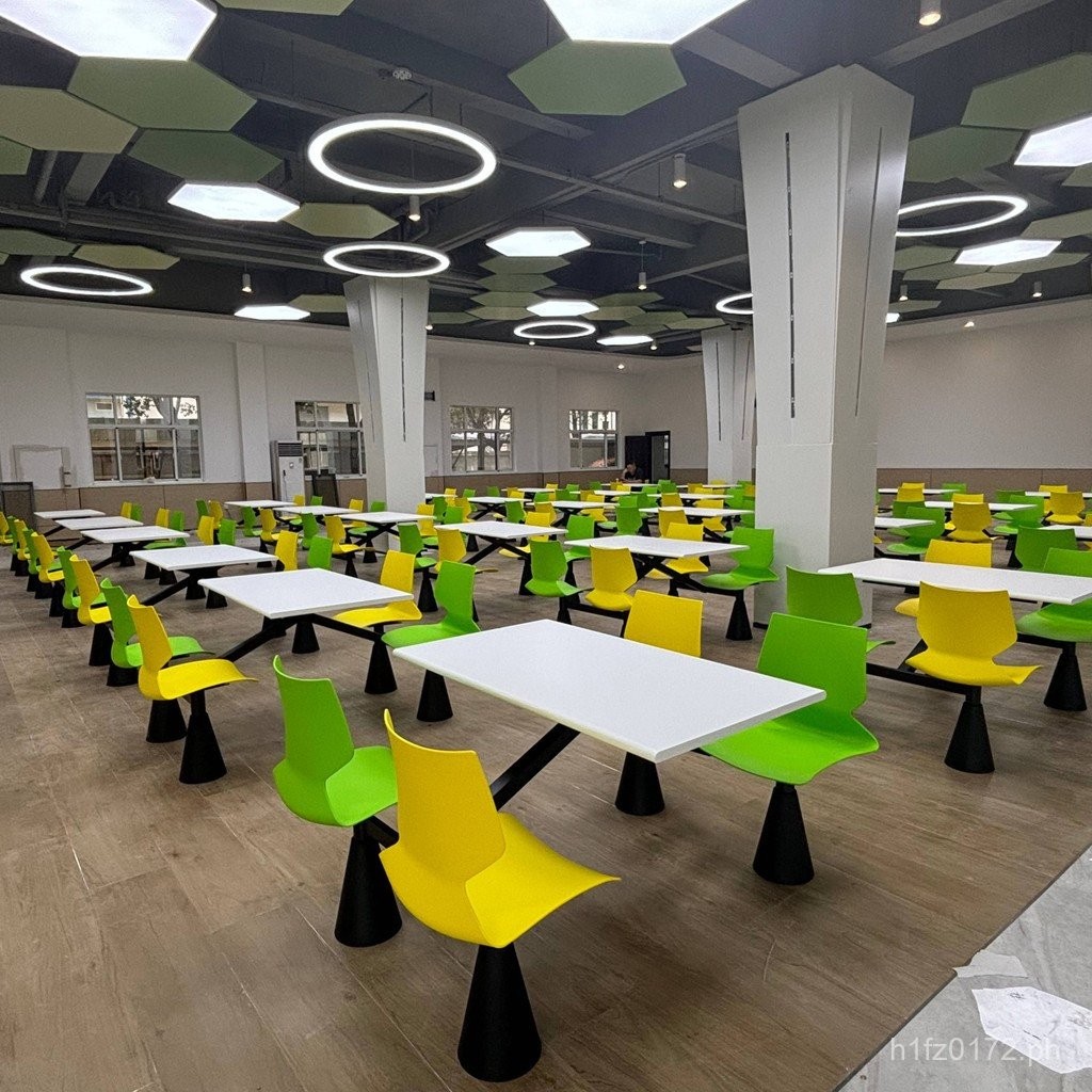 Integrated Dining Table and Chairs Staff Table and Chairs Employee ...