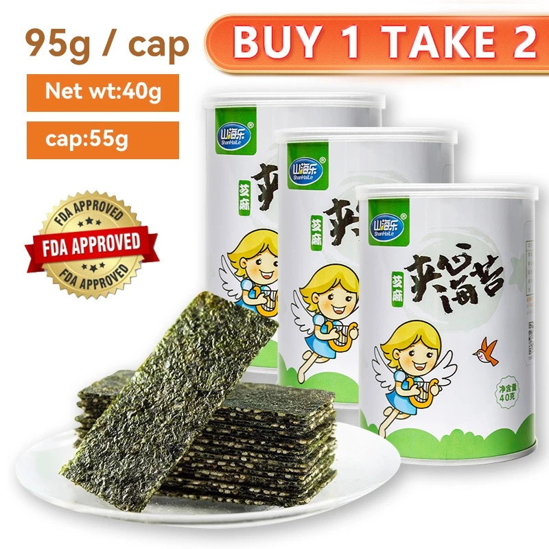 【Buy 1 Take 2】 40g Nori Seaweed Sheet Sesame Sandwich Seaweed Non-Fried ...