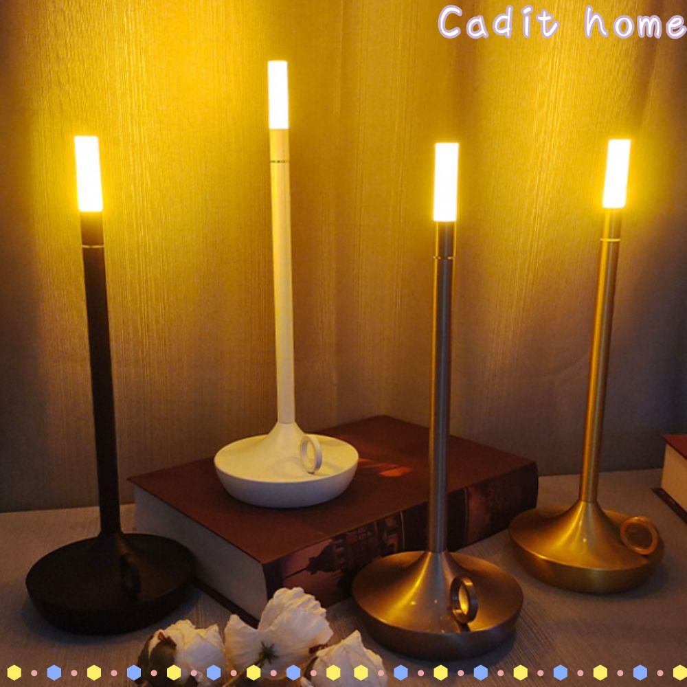 CADIT Table Lamp, Candlelight LED Bedside Lamp, Dimmable Rechargeable ...