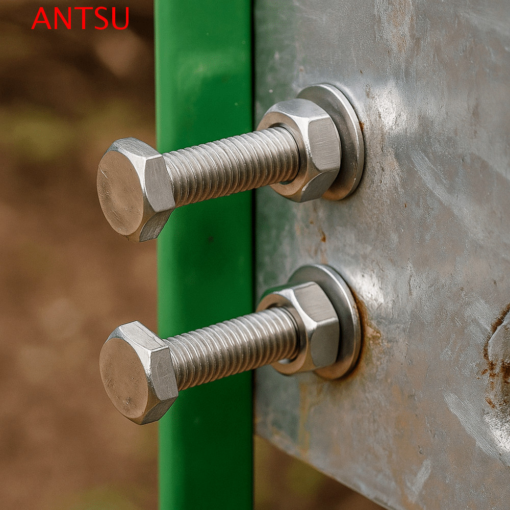 ANTSU Hex Bolt, Flat Washer Spring Nut 304 Stainless Steel Screw, Hex ...