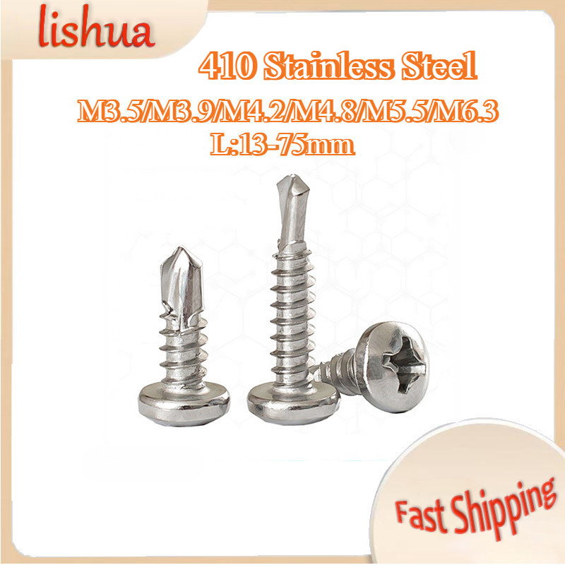 410 Stainless Steel Round Head Cross Recessed Self-Drilling Screw - Pan Head Self-Tapping ...