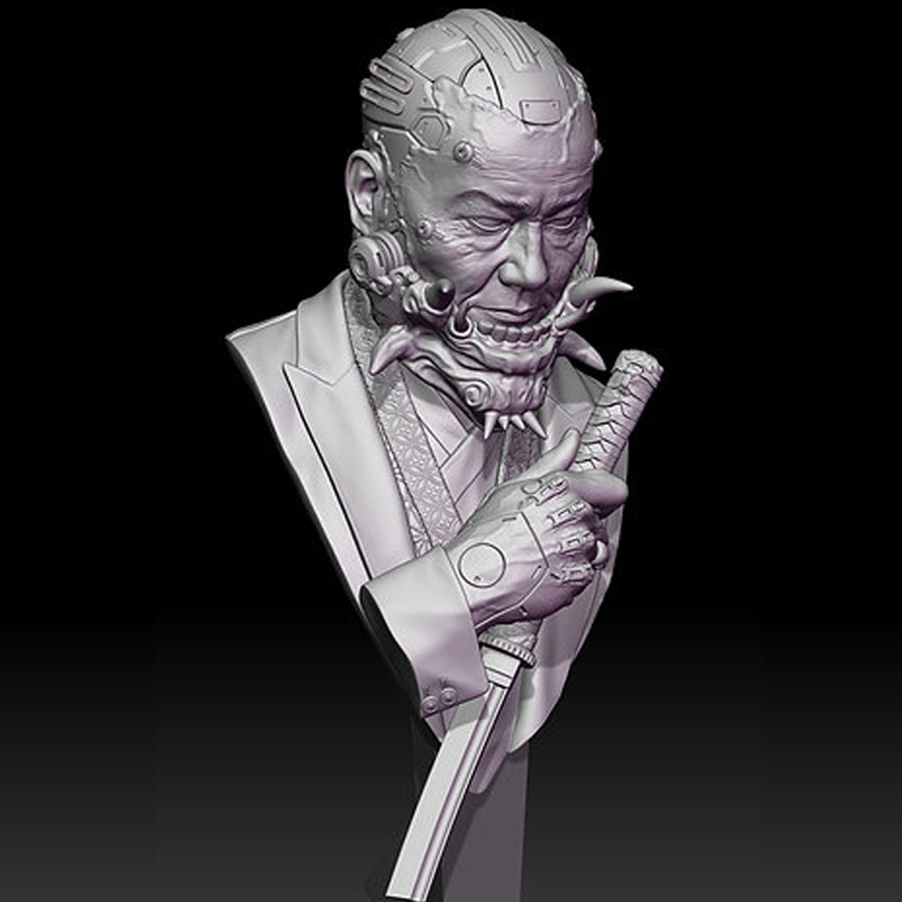 Resin Model figure Bust, 1/10 ONI - CYBORG GANGSTER, GK, Science ...