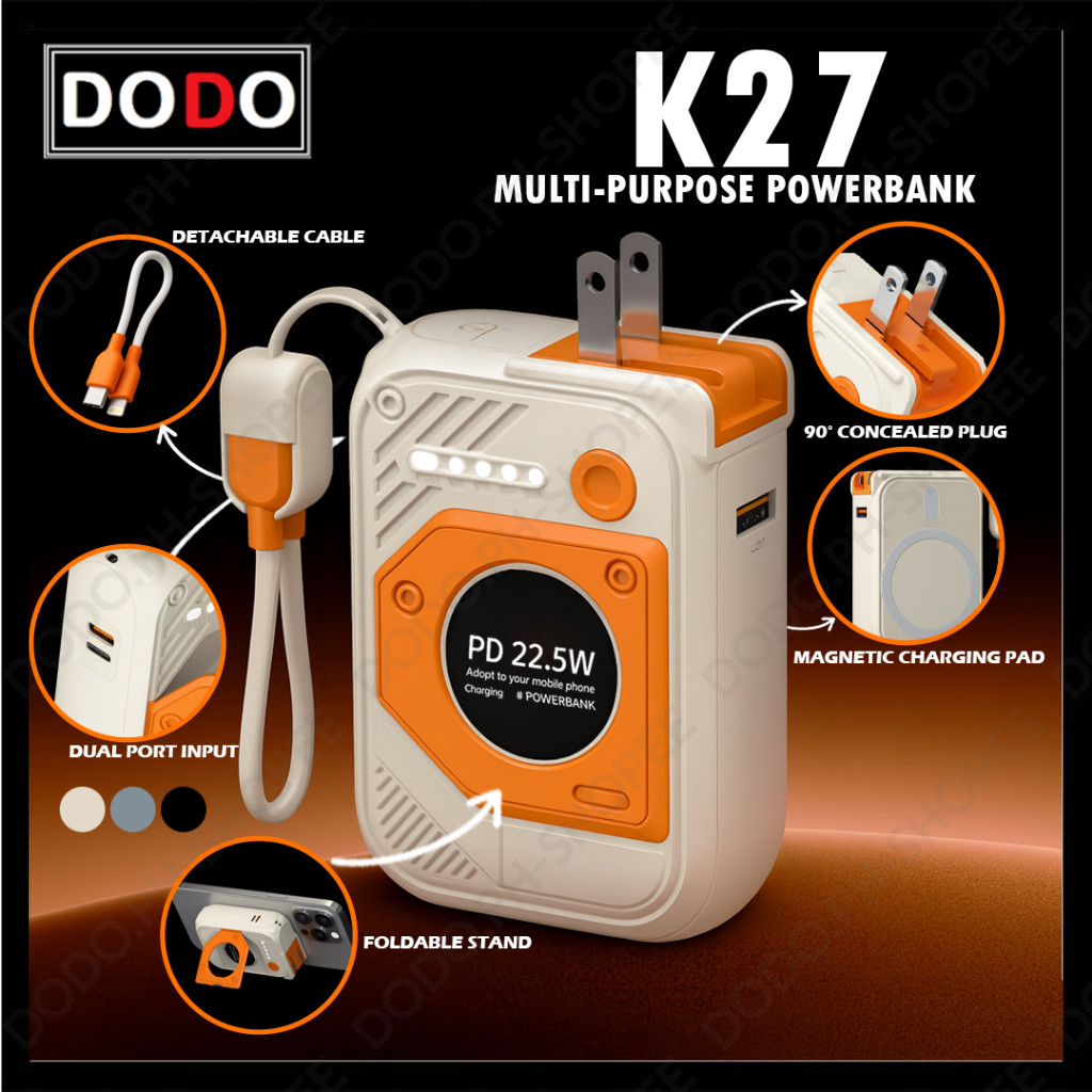 K27 Multi-purpose Power Bank Fast Charger 20000mAh 22.5w Wireless ...