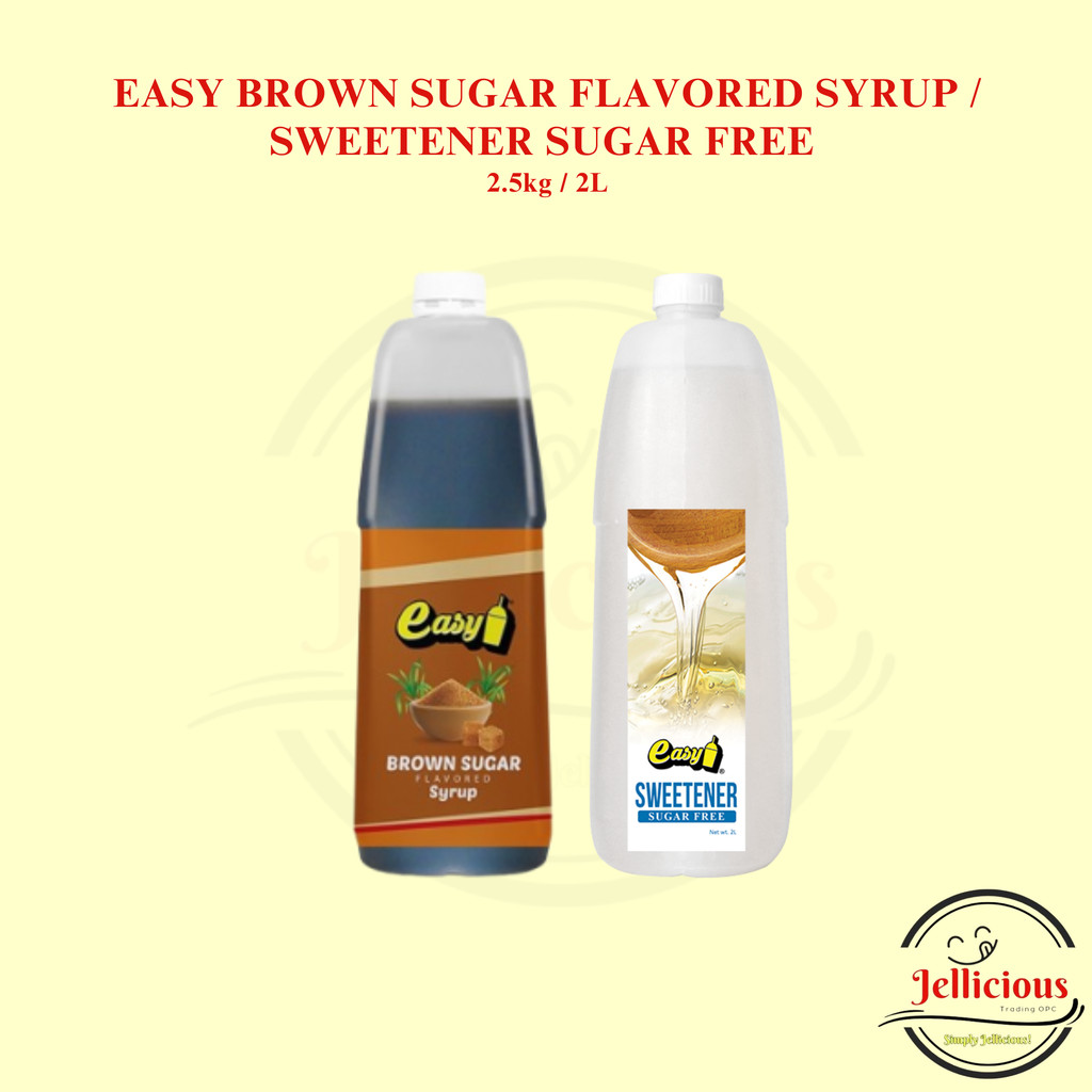 EASY Brown Sugar Flavored Syrup 2.5kg / Sweetener Sugar Free 2L ...