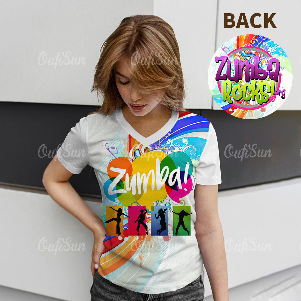 Zumba Wear Outfit For Women Fitness Dance T-shirt Drifit V Neck Shirt ...