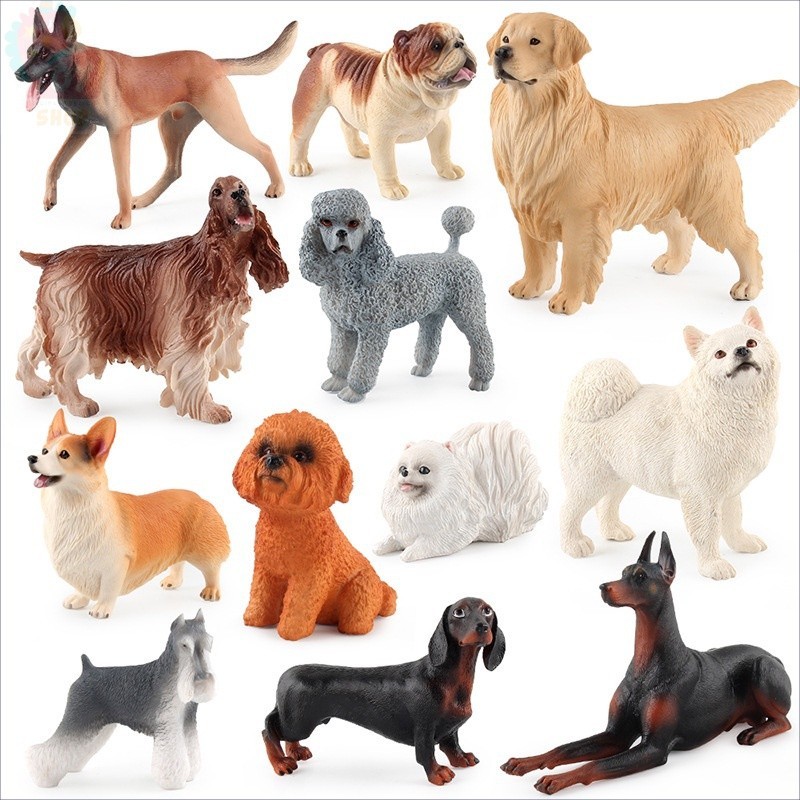 Children Toy Model Animal Figure Static Pet Dog Solid Large Golden ...