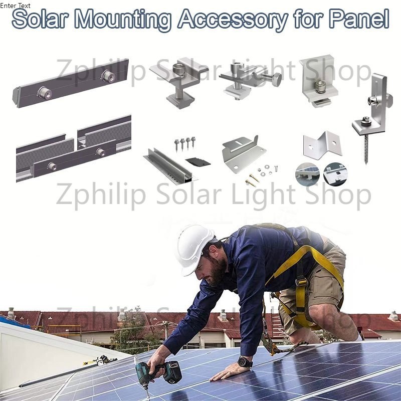 Solar Mounting Accessory for End Clamp Mid Clamp Glound Lug Rail Splice ...