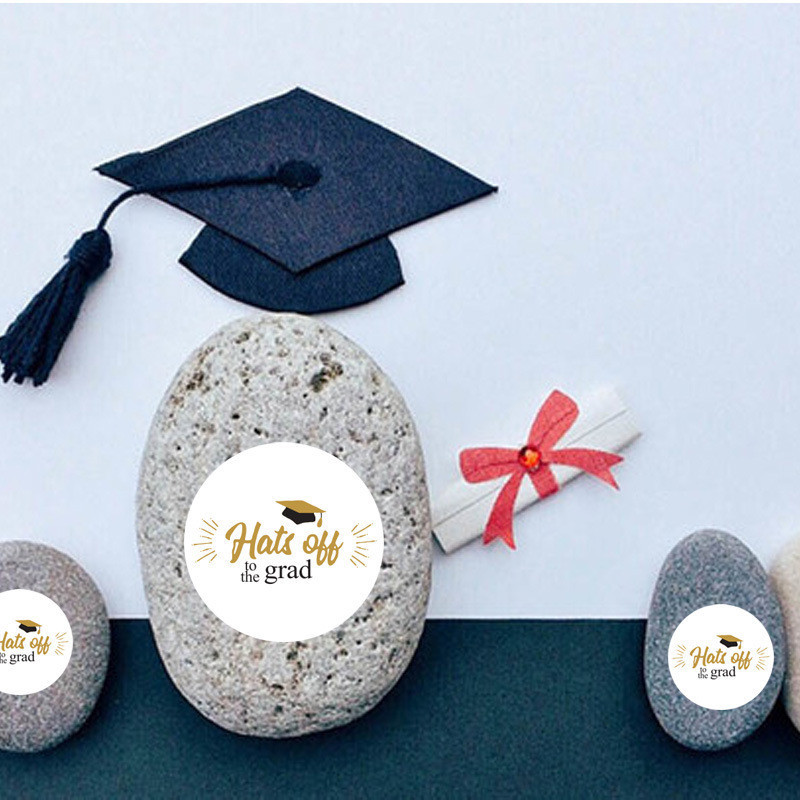 500Pcs / Roll Graduation Stickers Graduation Cap Stickers ...