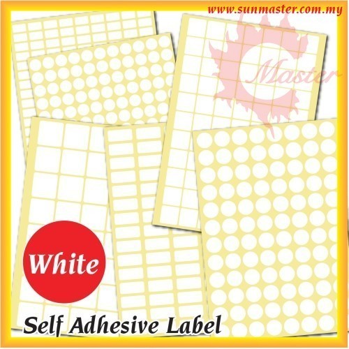 Self Adhesive White Labels Sticker Squre Retangle Penanda Buku A5 ...