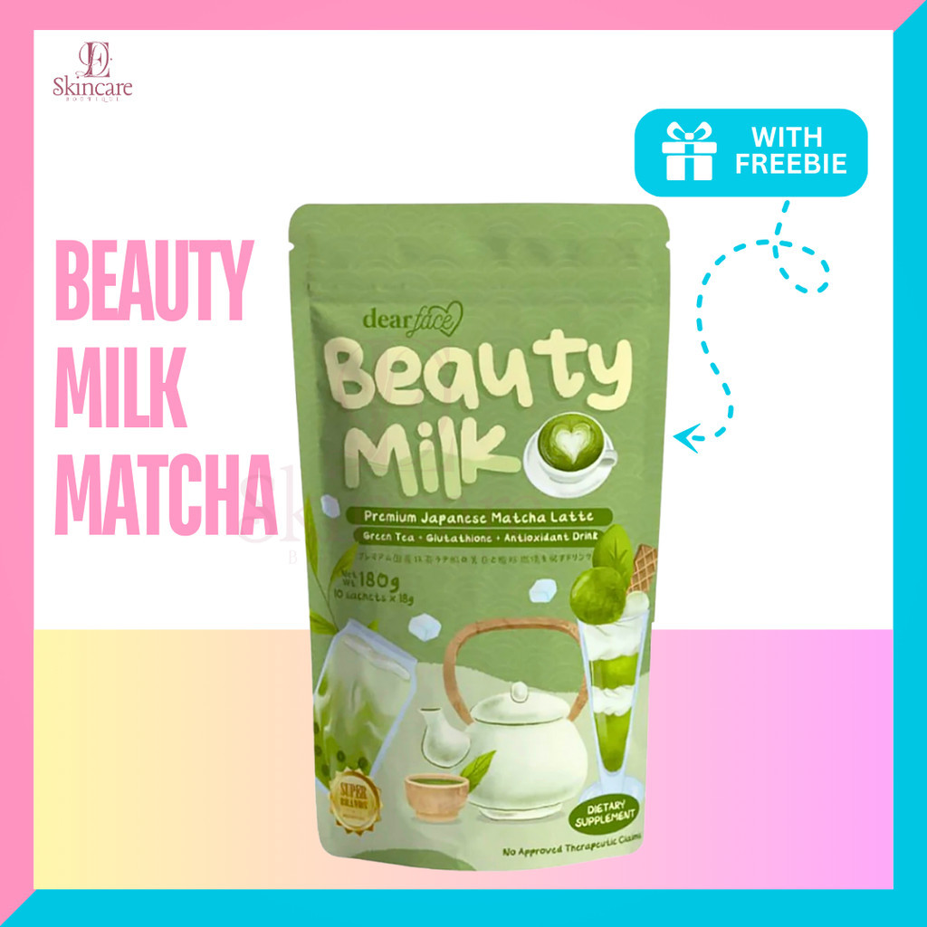 Dear Face Beauty Milk Matcha Latte Flavor Green Tea Glutathione Antioxidant Drink | Shopee ...