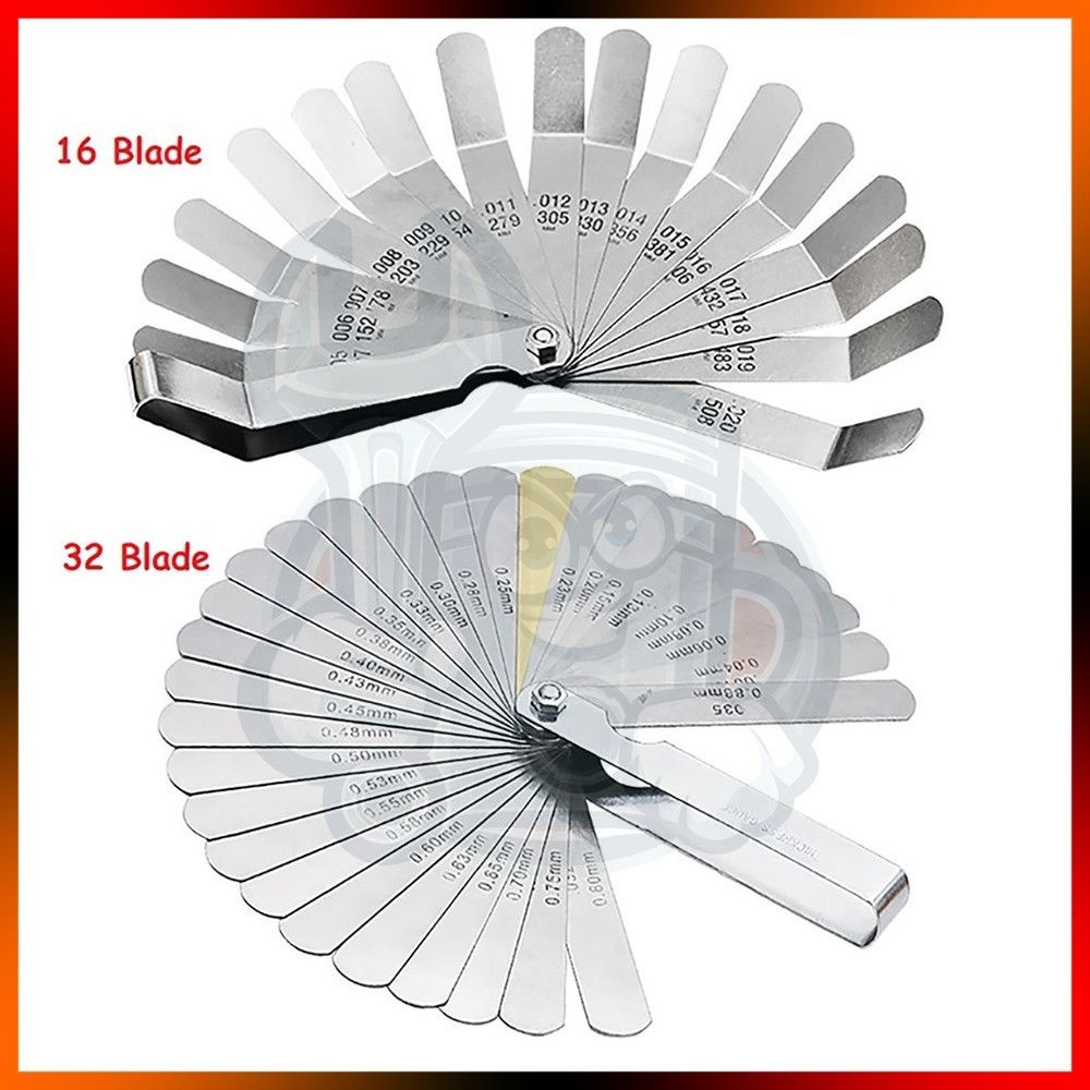 Metric Feeler Gauge Thickness Gauge 32/17/16/14 Blade Filler Feller Engine Valve Tappet ...