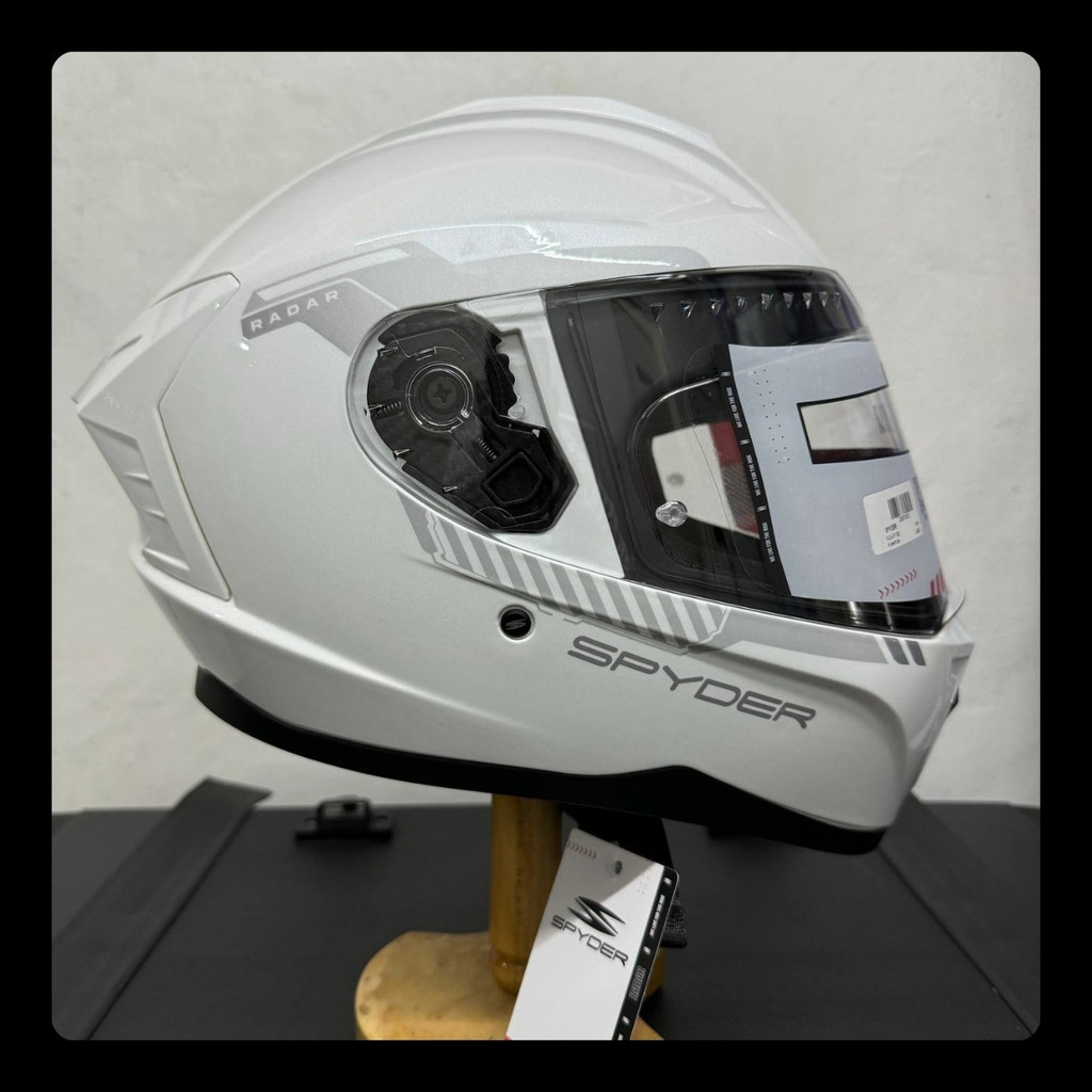 Spyder Radar P S0 Full Face Helmet gloss moto project white | Shopee ...