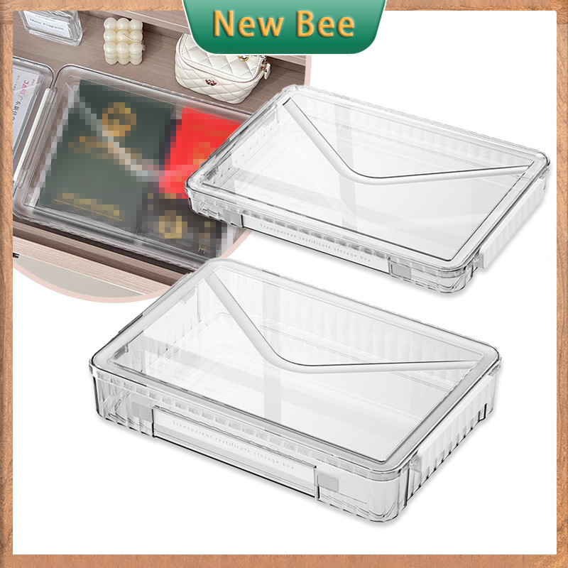 36x24cm Document Certificate Storage Box Transparent Documents Storage ...