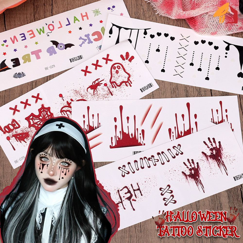 1/3Pcs Creative DIY Temporary Party Tattoo Stickers - Halloween Horror ...