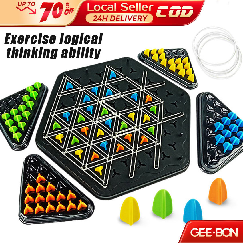 GEEBON Chain Triangle Chess Board Game Creative Family Puzzle Toys For ...