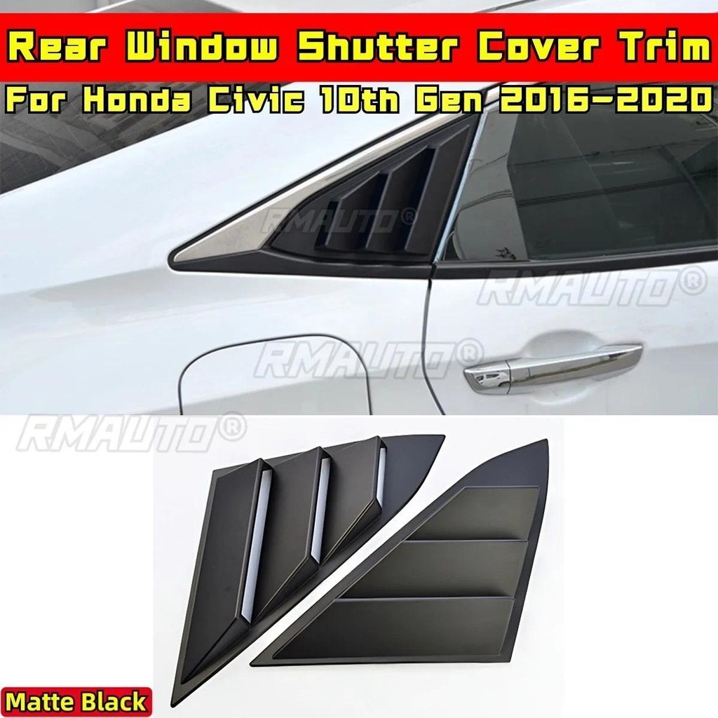 Civic Window Louver Side Vent Trim Matte Black Rear Quarter Panel ...