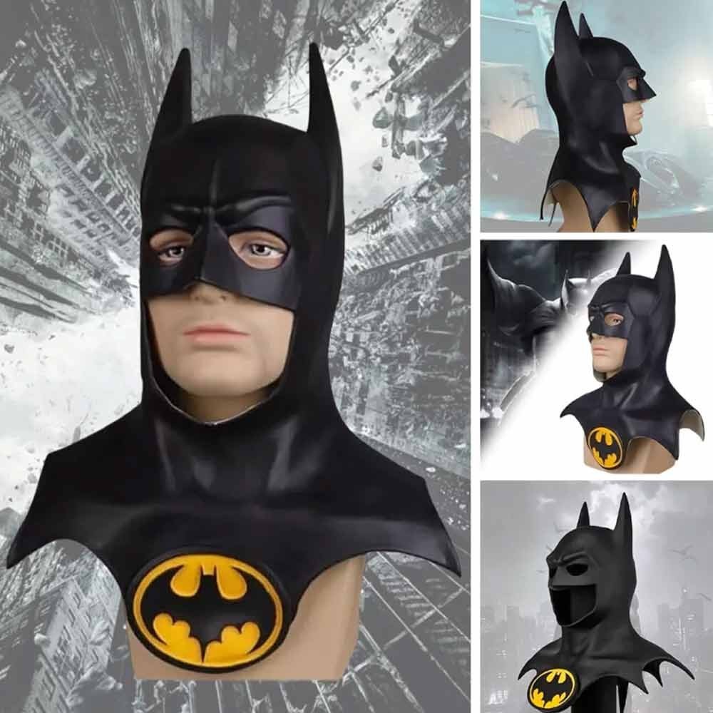 Batman Full Mask With Cowl The Dark Knight Rises Latex Helmet Adult ...