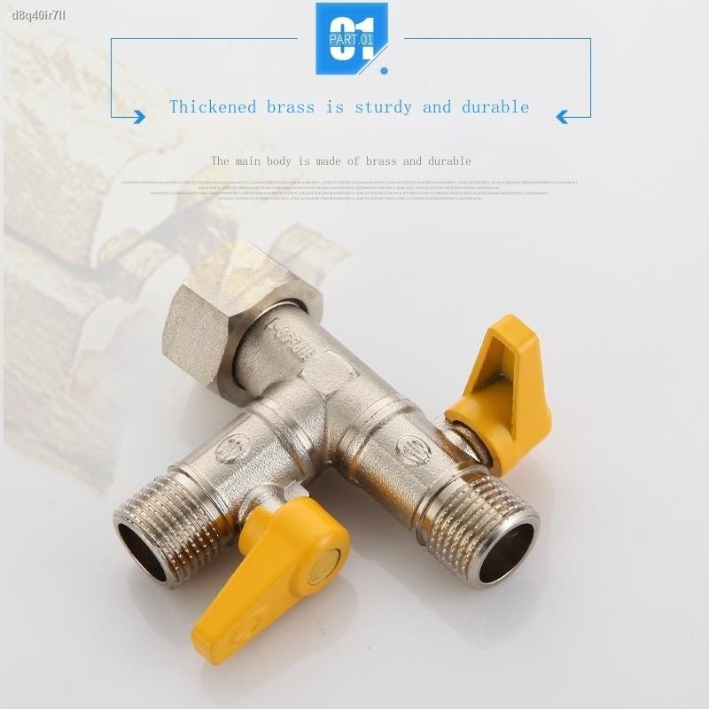 COD/6 points live connection three-way water divider 4 all-copper one ...