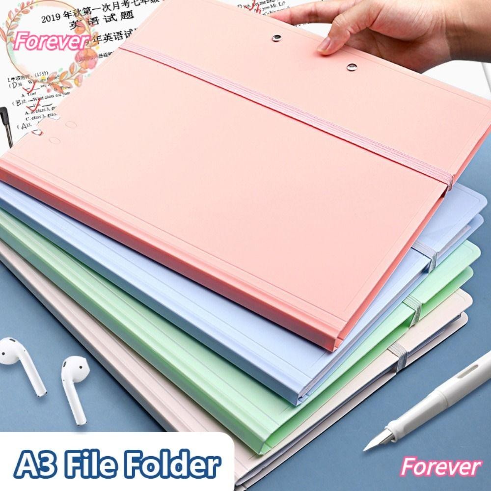 FOREVER A3 File Folder, Multifunction Strap Design Exam Paper Storage ...
