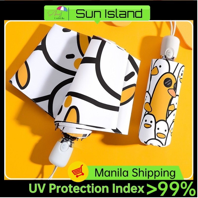 YUOYU Cool Duck Small Portable 5-Fold Automatic Female fibrella ...