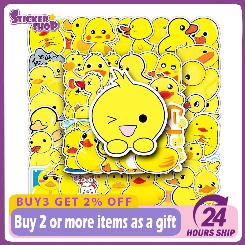 50Pcs Cartoon Little Yellow Duck Sticker DIY Water Bottle Skateboard ...