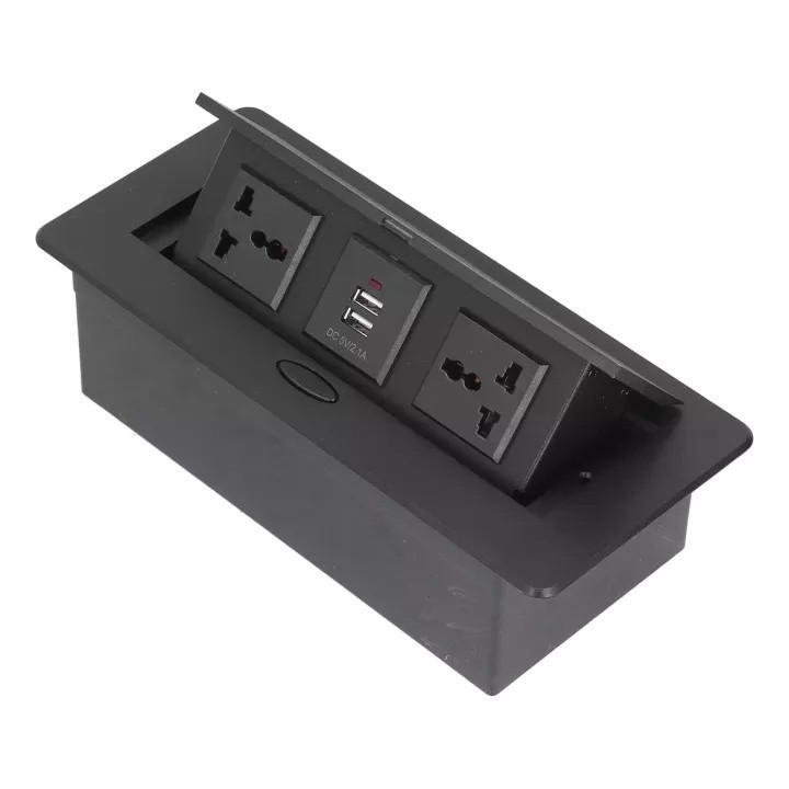 Socket 2 USB Home Retractable Table Plug Hidden Electrical Outlet Pull ...