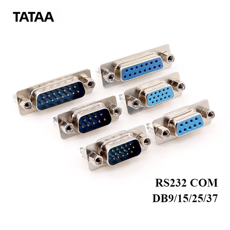 2Pcs DB9 DB15 DB25 DB37 RS232 Connector with Screw Nuts DIP Male Female Plug D-sub PCB Mounting ...