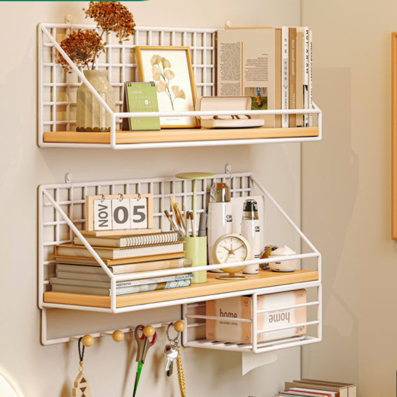 Punch-Free Storage Rack Dormitory Bedside Wall Storage Artifact Bedroom ...