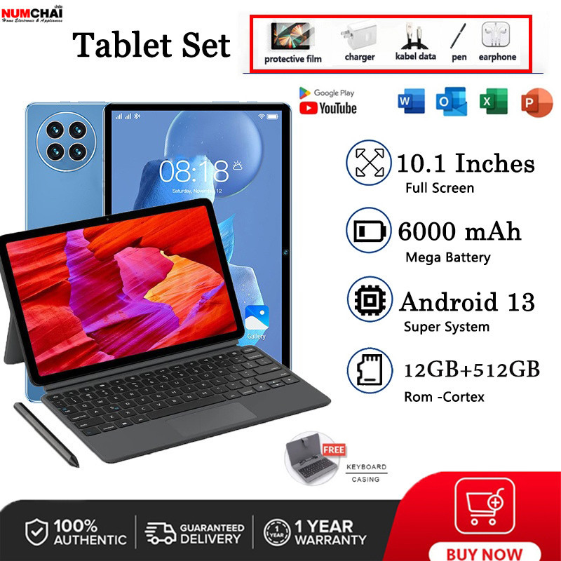 Smart tablet android tablet for kids 12GB+512GB 6000mAh Dual SIM with ...