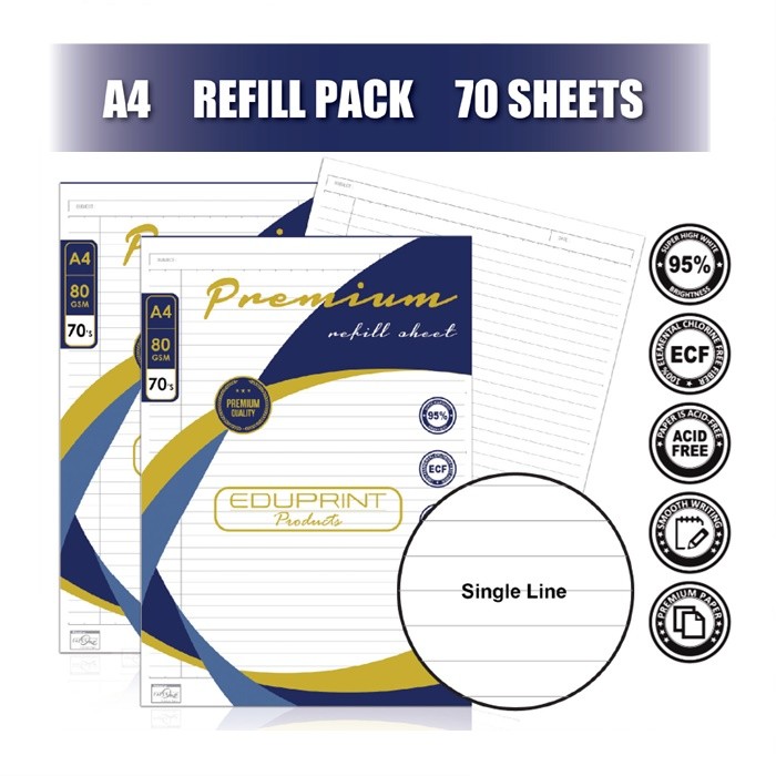 EDU Paper Examination Sheet Exam Paper A4 Size 80GSM Single Line Note ...