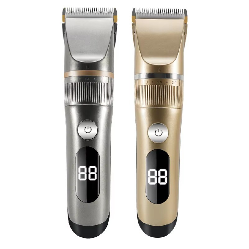 Men's hair clipper, cordless LCD rechargeable hair clipper, men's beard ...