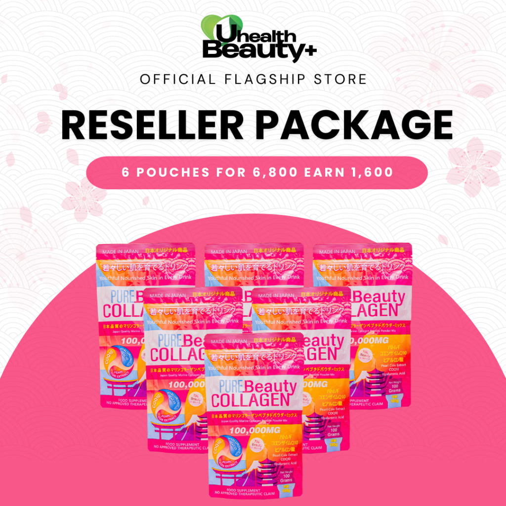 Combo Pure Beauty Collagen Powder 6 pouches Glutathione Gluta Powder ...