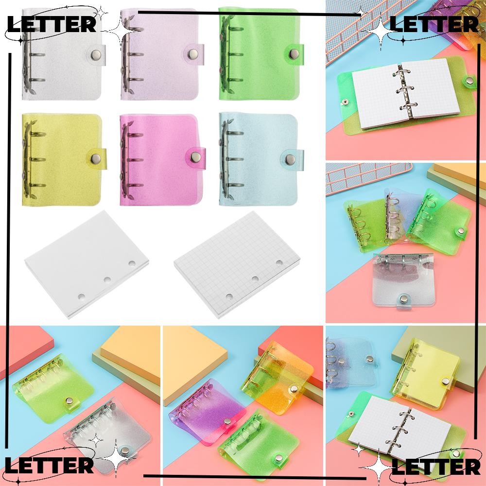 LET Notebook Cover Mini Portable 3-hole Diary Book File Folder Loose ...