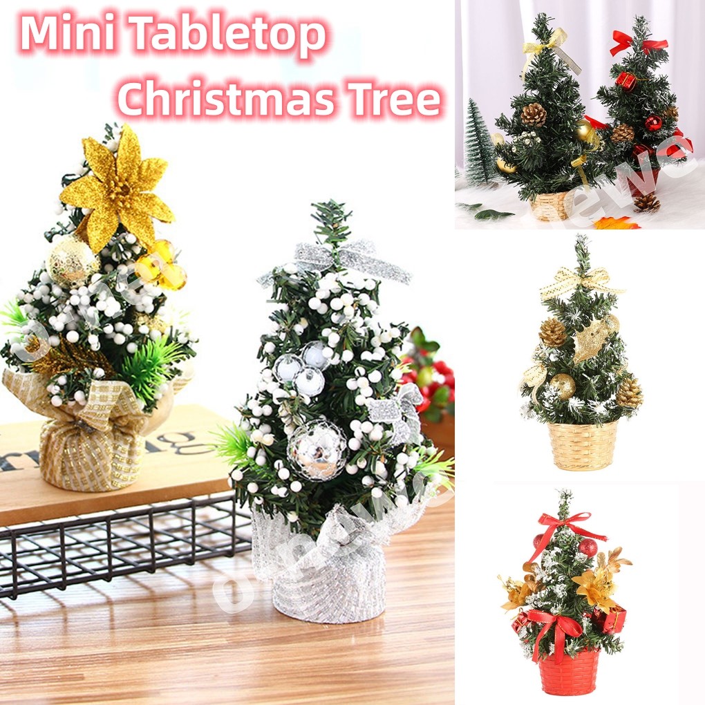Mini Tabletop Christmas Tree Simulation Small Xmas Tree Artificial ...