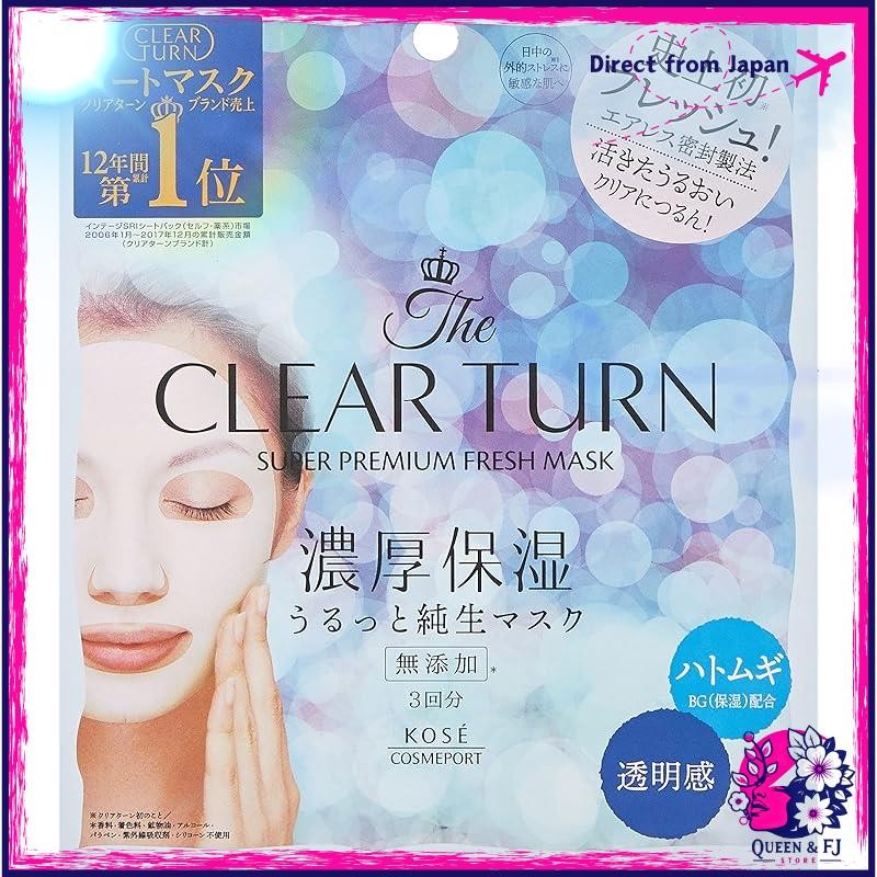 KOSE Clear Turn Premium Fresh Mask 3 Sheets for Radiance Face Pack ...