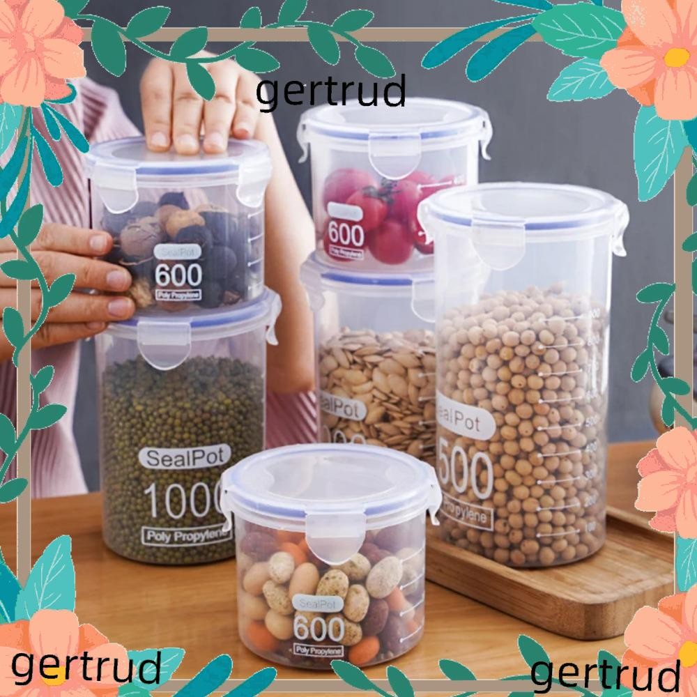 GERTRUD Kitchen Food Storage Canisters, Transparent Plastic ...