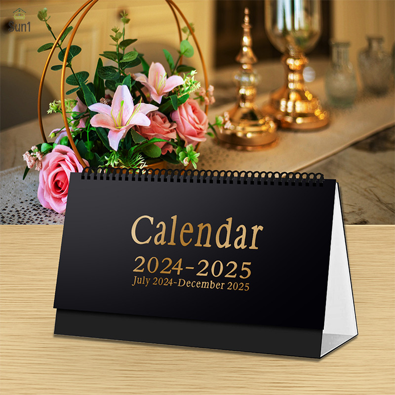 Sun1> Desk Calendar 2024-2025 Standing Flip 18 Months Calendar July ...