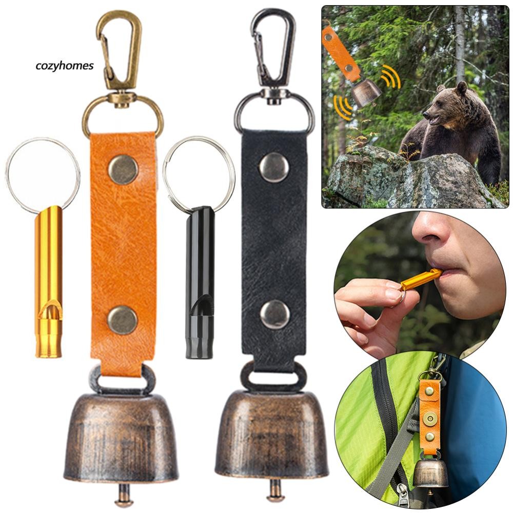 Loud Bear Bell with Whistle Set with Magnetic Silencer Bear Repelling ...