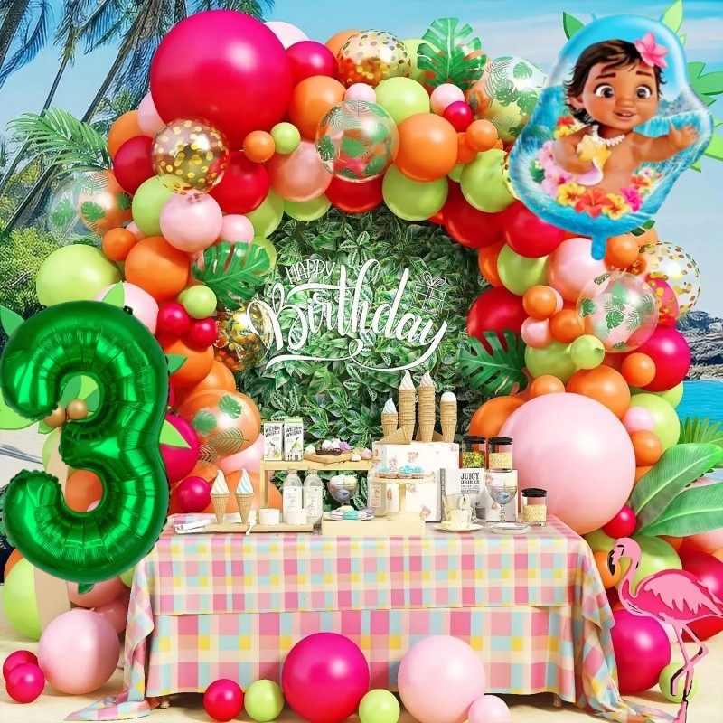 1Set Moana Balloons Disney Cartoon Double Sided Round balloon Sea ...