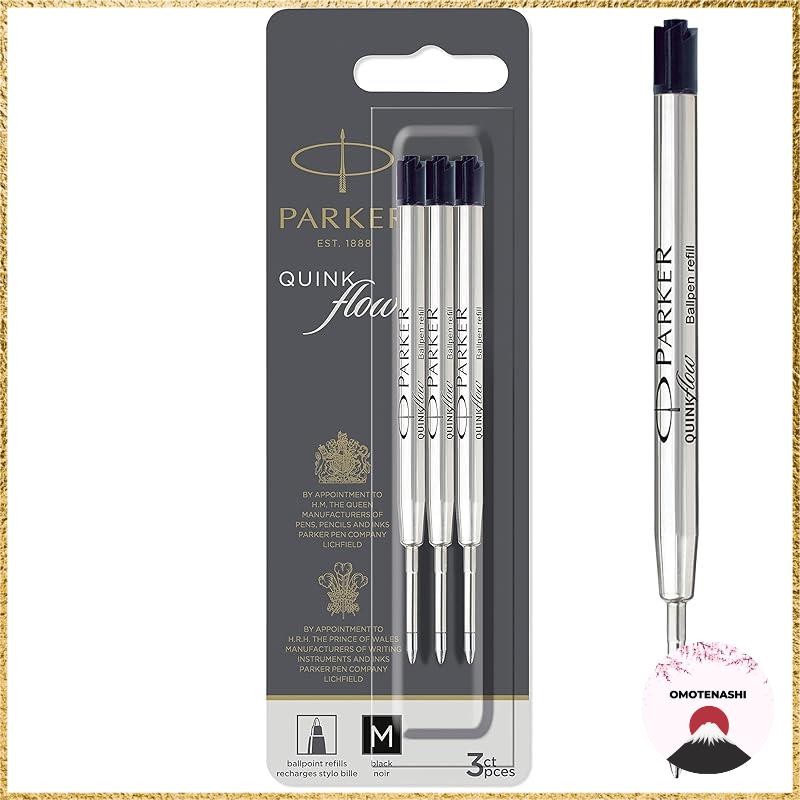 PARKER Parker Quinkflow Ballpoint Pen Ink Refill, Medium Point, Black, Pack of 3 | Shopee ...