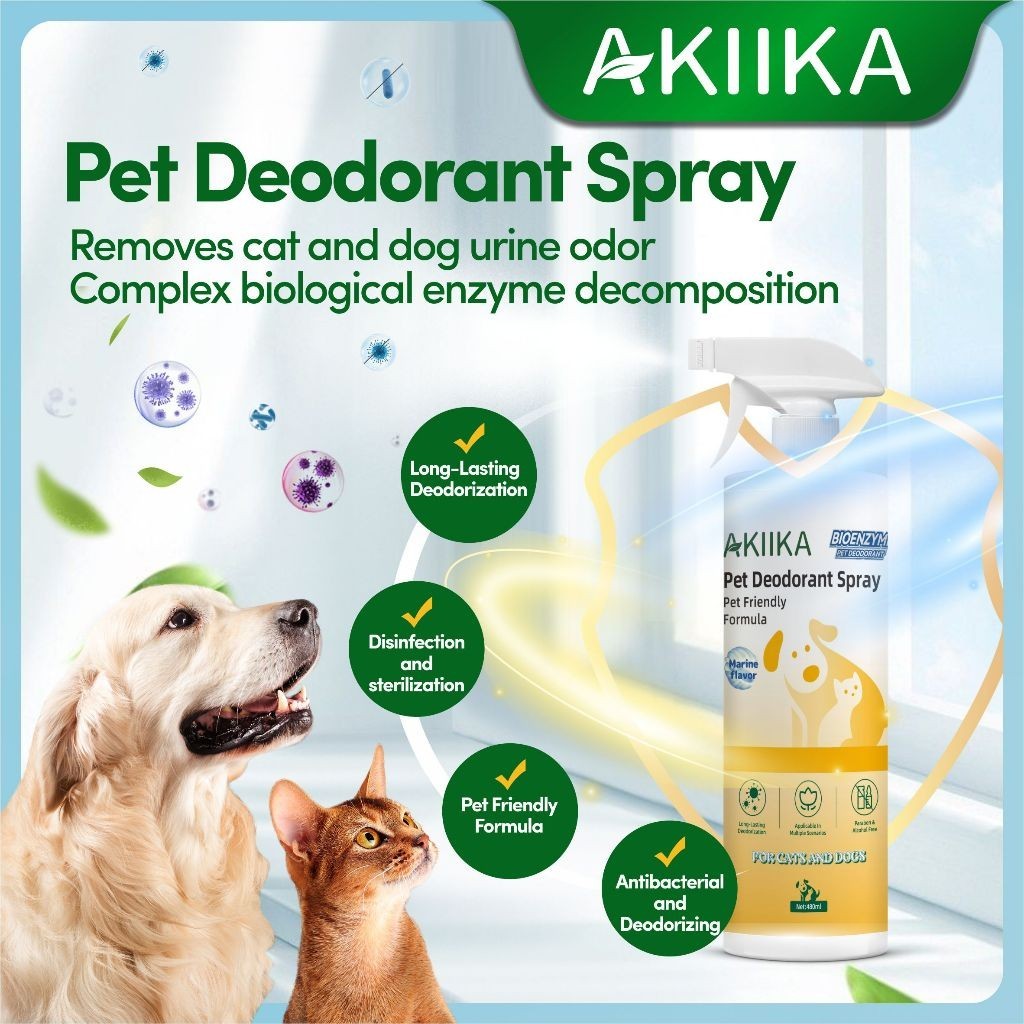 Akiika Pet Deodorizing Spray for Dog and Cat Sterilization Anti ...