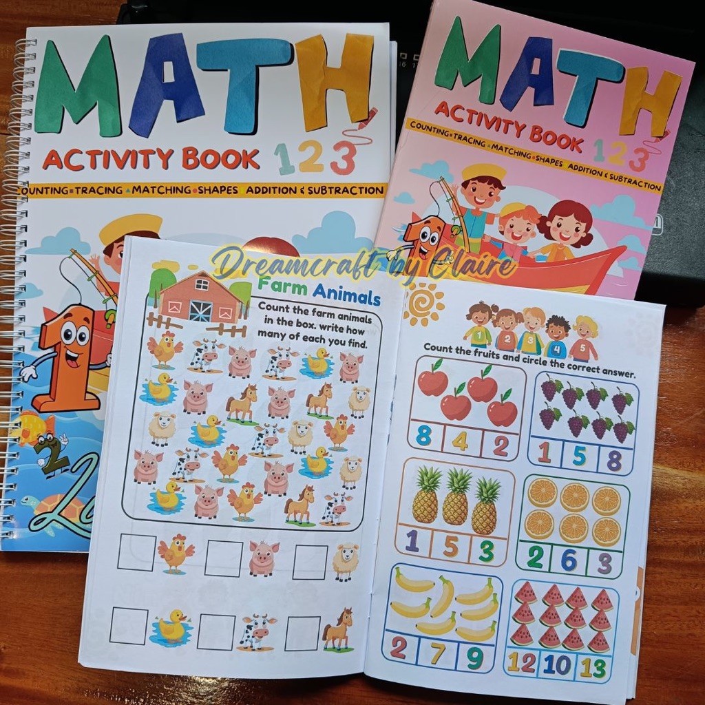 MATH ACTIVITY BOOK- TRACING NUMBERS 0-20, COUNTING, MATCHING, BIG AND ...