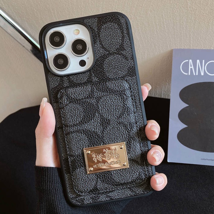 Luxury Fashion Brand Card Slot Leather case for iPhone 16 Pro Max 11 12 13 14 15 Pro Max 16 Plus ...