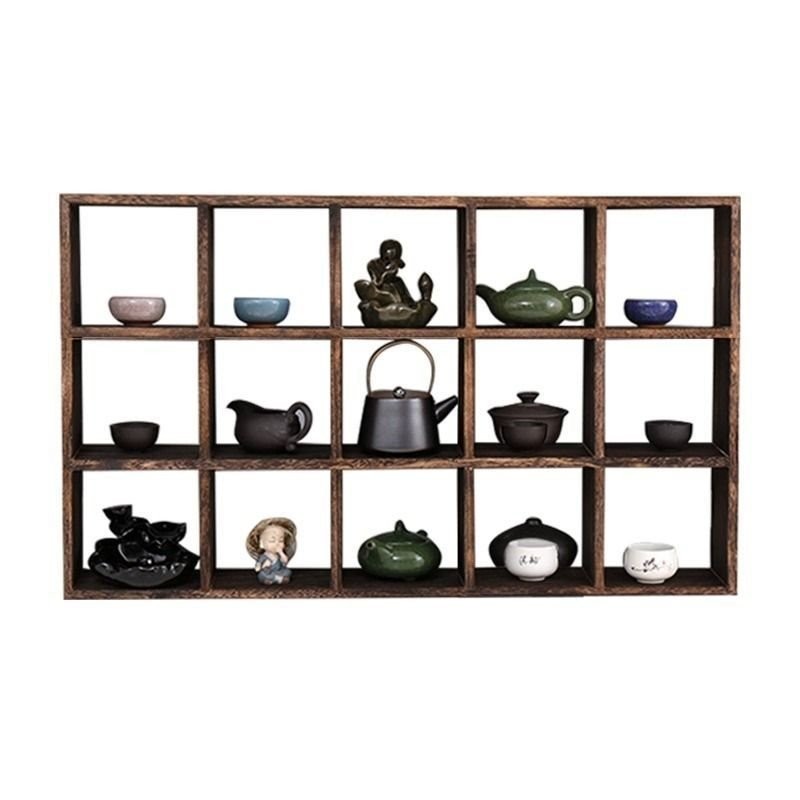 Solid Wood Antique Shelf Tea Stand Wall-Mounted Desktop Duobao Pavilion ...